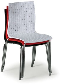 Plastová jídelní židle MEZZO s kovovou podnoží, červená