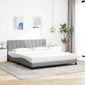 Rám postele bez matrace Hanko světle šedý 180 x 200 cm textil 3310475