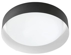 Linea Light Crew_2, stropní svítidlo s černo-bílým límcem, 12W LED 3000K, prům. 26cm
