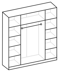 Expedo Šatní skříň AKIS V, 200x215x58, bílá