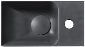 Sapho Sapho, PICCOLINO betonové umyvadlo 30,8x17cm, baterie vpravo, antracit, PK30516