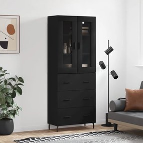 Skříň highboard černá 69,5 x 34 x 180 cm kompozitní dřevo - Default Title