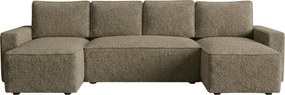 Rozkládací sedací souprava do U SMART BOUCLE 303x143 cm, tmavě béžová