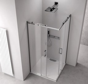 Polysan Sapho, THRON LINE SQUARE obdélníkový sprchový kout 1100x800mm, hranaté pojezdy, rohový vstup