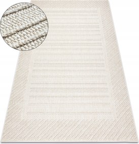 Koberec Plochý Tkaný Jersey Rámeček krém sisal outdoor smyčka 80x150 cm