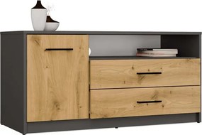TV stolek SIMPLO 1D2S 109 cm antracitový/dub artisan
