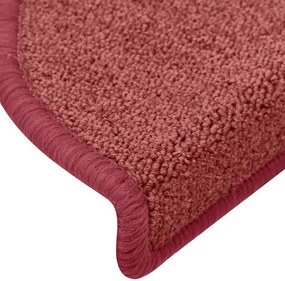Schodové rohože 15 ks 65 x 24 x 4 cm bordó půlkulaté velké 322373