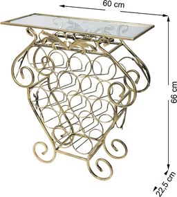 STOJAN NA VÍNO GARTH 66X60X22,5 CM ZLATÁ