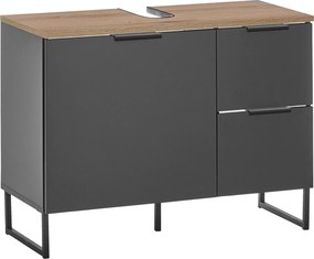 XXXLutz SKŘÍŇKA POD UMYVADLO, černá, černá, barvy dubu, 80/60/35 cm home24 - Online Only koupelnové skříňky - 001279022308