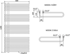 Mexen Amor elektrický radiátor 1200 x 600 mm, 900 W, černý - W120-1200-600-2900-70