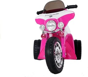 LEAN CARS Elektrická motorka pro děti JT568, tříkolová, LED, tmavě růžová