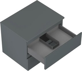 Mexen Orio, koupelnová skříňka 60 cm s horní deskou, 2 zásuvky, grafitová matná, 91A10-06047-2-BFFC66