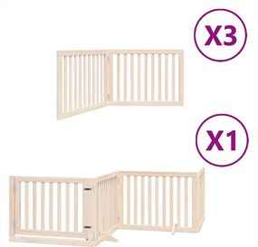 Zábrana pro psy s dvířky skládací 10 panelů 800 cm topol 3155667