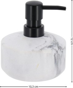 Dávkovač mýdla Vena Marble, bílá/s černými prvky, 175 ml