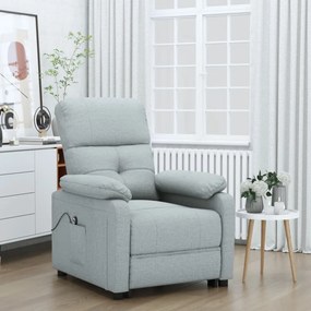 Elektrické polohovací křeslo světle šedé textil 3073802
