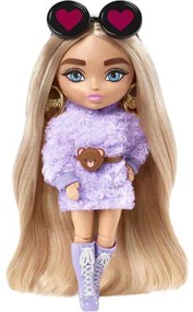 Mattel barbie extra minis blondýnka s černými brýlemi se srdíčky, hgp66