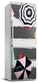 Wallmuralia Nálepka tapeta na ledničku Barevné deštníky 60x180 cm