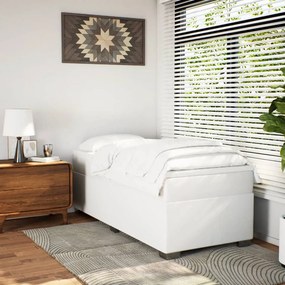 Box spring postel s matrací bílá 90x200 cm umělá kůže 3285194