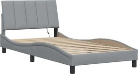 Rám postele bez matrace Hanko světle šedá 100 x 200 cm textil 3310440