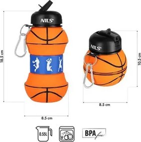 NILS Camp NC4104 550ml basketbal / Skládací silikonová láhev