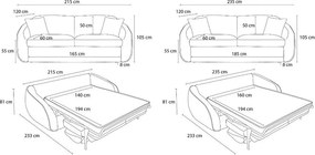 Světle šedá rozkládací pohovka 235 cm Cezanne – Bobochic Paris