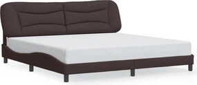 Rám postele s LED bez matrace Hvar tmavě hnědý 200 x 200 cm textil 3213728