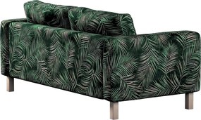 Potah na pohovku IKEA  Karlstad 2-místná, nerozkládací, krátký barva zelená látka sametová, vzorované