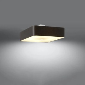 Stropní svítidlo Lokko, 1x černé textilní stínítko, (bílé sklo), (55 cm)