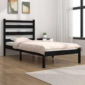 Rám postele černý masivní borovice 75 x 190 cm Small Single,  3103612 HangarStore.cz
