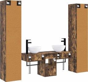 Sada koupelnového nábytku 5 ks Kouřový dub 33 x 34,5 x 160 cm 3406008