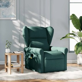 vidaXL Polohovací křeslo tmavě zelené textil