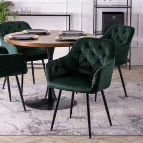 Designová jídelní židle Ravenna zelená velur