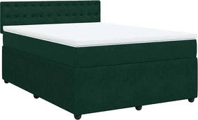 Box spring postel s matrací tmavě zelená 160x200 cm samet 3290097