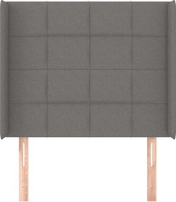 Čelo postele typu ušák tmavě šedé 83x16x118/128 cm textil 3119555