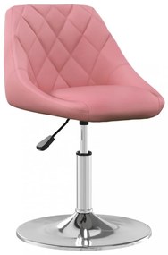 Barová židle samet / chrom Dekorhome Růžová