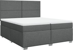 Box spring postel s matrací tmavě šedá 200x200 cm textil 3292889