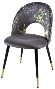 Designová jídelní židle Jalisa šedý samet