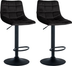 Sada 2 barových židlí Jerry samet černá konstrukce