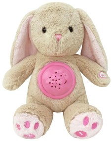 BABY MIX Plyšový usínáček králíček s projektorem Baby Mix růžový