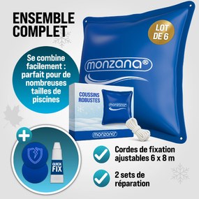 Monzana Sada bazénových polštářů 6 ks – 120×120 cm, modré
