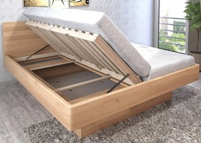 Moderní dřevěná buková postel s úložným prostorem PEGAS, rošty v ceně