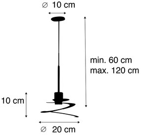 Designové závěsné svítidlo se spirálovým stínítkem 20 cm - Scroll