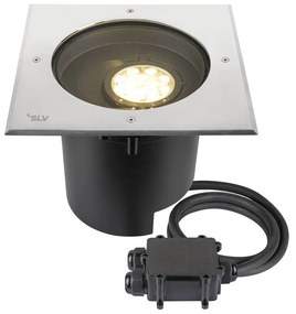 LA 1009171 DASAR® XL svítidlo do země, asymetrické, 3000K, 70°/40°, IP65/IP67, čtvercové, nerezová ocel / černá - BIG WHITE (SLV)