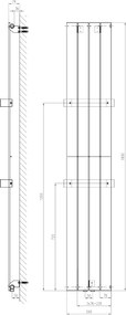 Sapho Sapho, COLONNA topné těleso 298x1800mm, břidlice s texturou, IR144