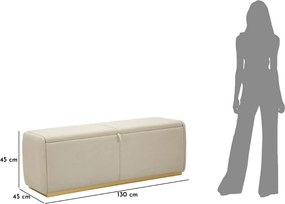 Designová lavice Mahalah 130 cm krémová