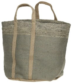 Zelená košíková jutová taška Basket Bag - 40*40*40/ 60 cm