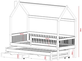 Legno Dětská rozkládací postel Pipa bílá Rozměr (cm): 80x200