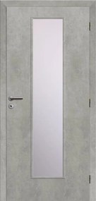 Solodoor Interiérové dveře Etta 7, 90 P, 90 × 197 cm, fólie, pravé, beton, prosklené
