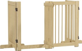 PawHut Bezpečnostní brána pro psy volně stojící s nohama 204 x 75 cm Dřevěná brána pro psy, schodišťová brána, dveřní brána pro schody, dveře, kuchyň,