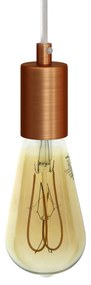 creative cables Závěsná lampa s textilním kabelem a matnými kartáčovanými kovovými detaily Barva: Matná měď